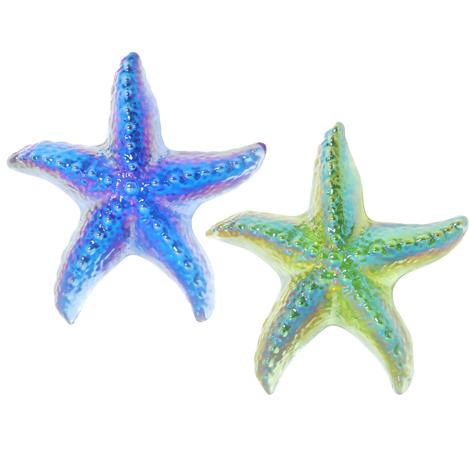 2pcs Starfish Crystal Figurine Desk Decor Handmade Blown Glass Sea Star ...