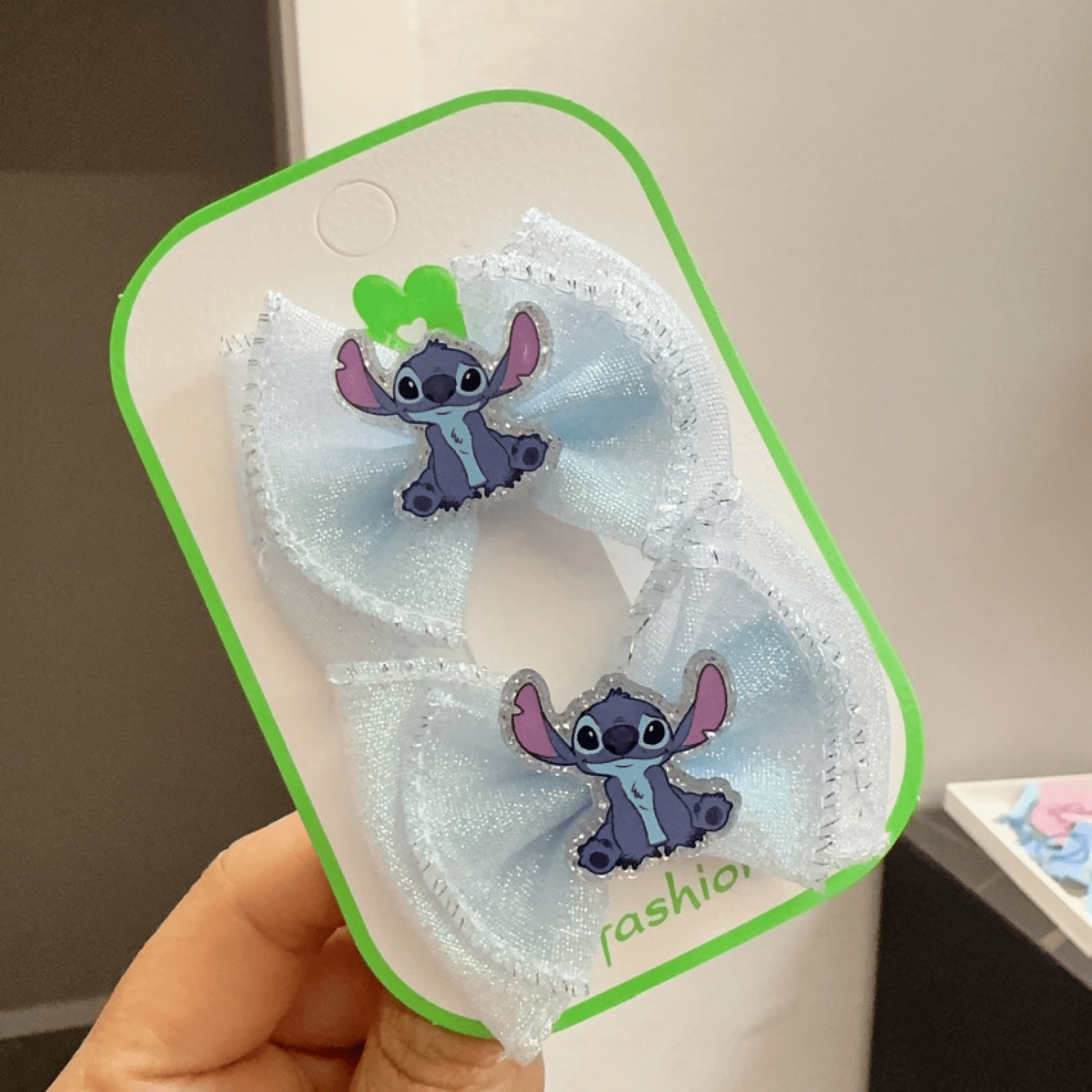 2pcs Stitch Cute Cartoon Fabric Bow Hair Clips - Half Pack Shattered ...