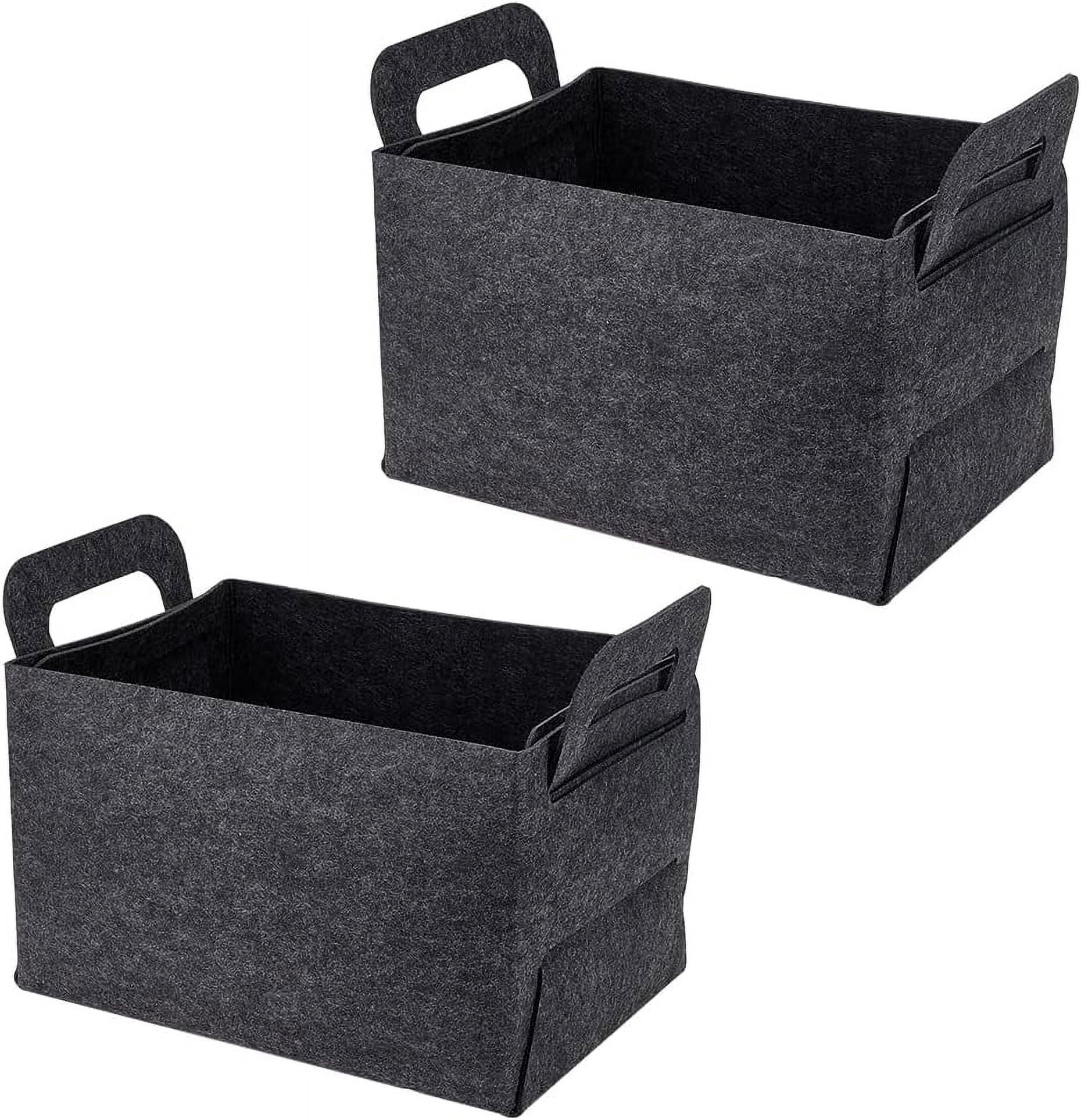 2pcs Storage Basket Felt Storage Bin Felt Rectangle Storage Box ...