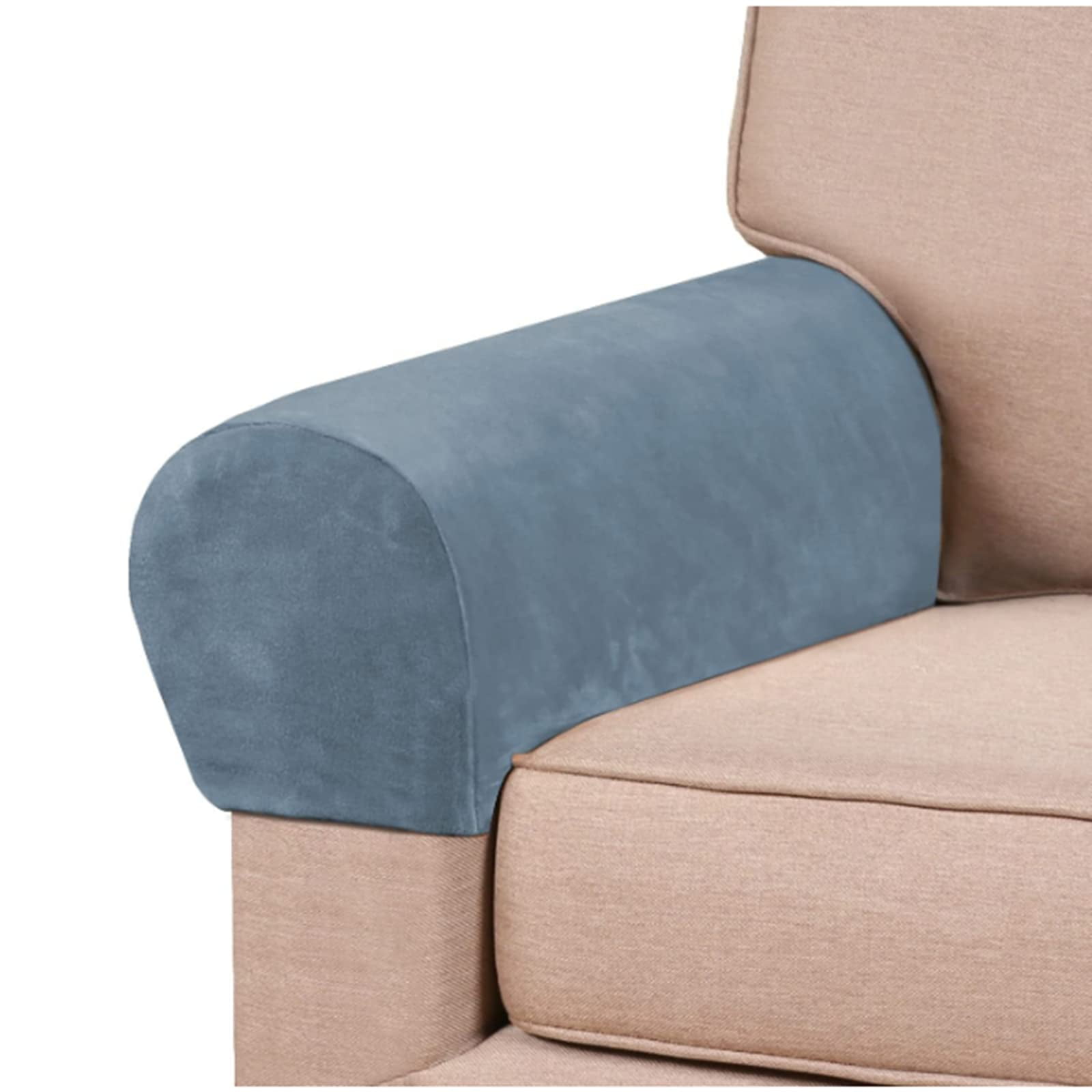 2pcs Stretch Armrest Covers Velvet Arm Covers for Chairs Couch Sofa ...