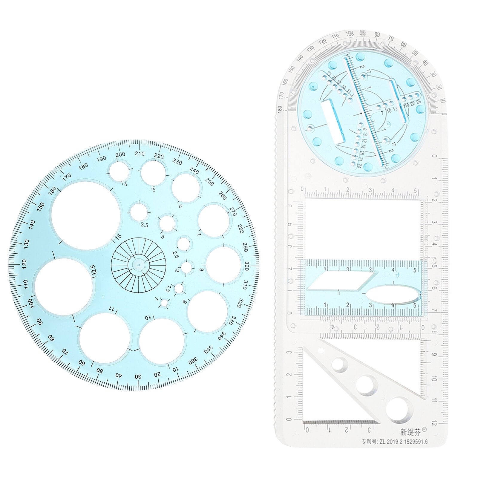 2pcs Students Drawing Scales Geometric Drawing Template Measuring Tools ...