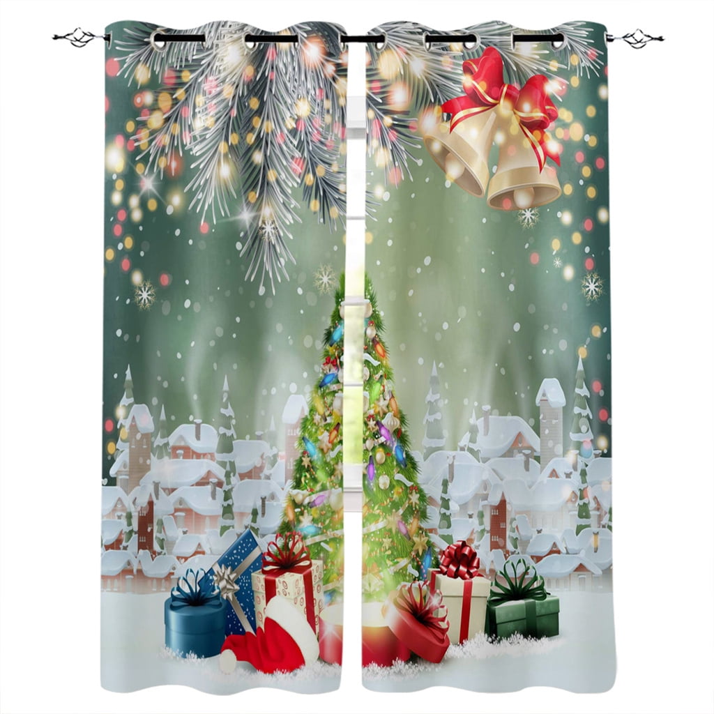 2pcs Stylish Leaf Printed Curtains for Living Room Bedroom and Balcony ...