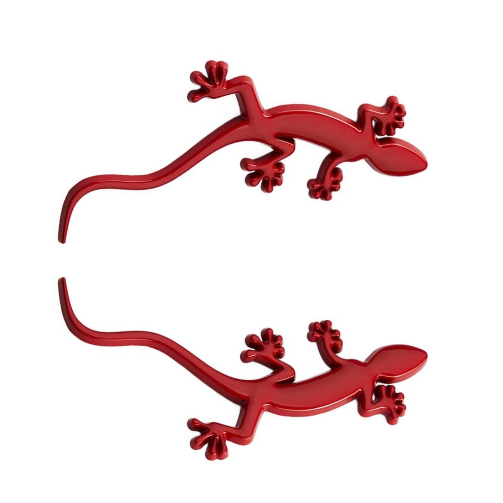 2pcs Stylish Metal Geckoes Car Badge Decals Emblems Sticker For Vehicle ...