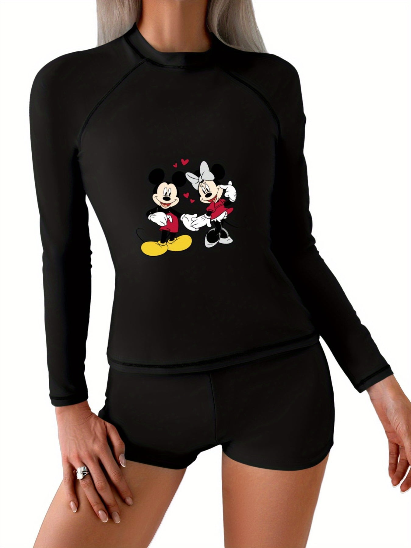 2pcs Summer Swim Set for Women - Striped Long Sleeve Surf Suit ...