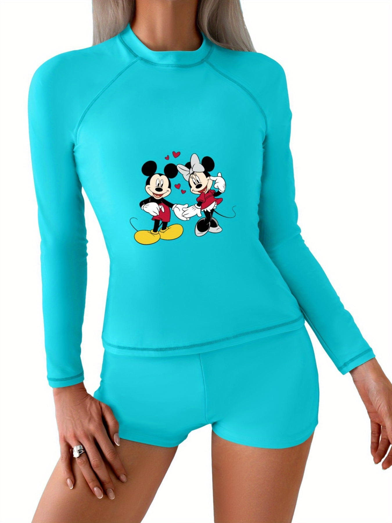 2pcs Summer Swim Set for Women - Striped Long Sleeve Surf Suit ...