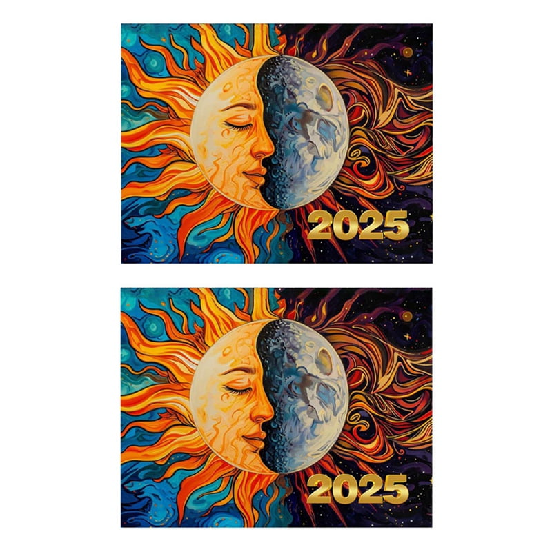 2pcs Sun and Moon Calendar in 2025 Planning Calendar Calendar Sun and ...