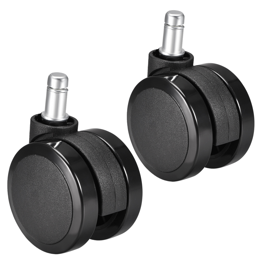 2pcs Swivel Caster Wheels 2.35 Inch PU Twin Wheel Push-in 11mmx22mm ...