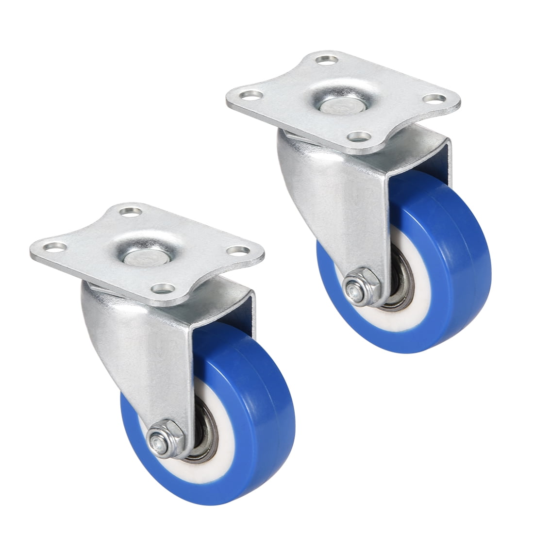 2pcs Swivel Caster Wheels 2 inch Dia PU Caster 360 Degree Rotate Top ...