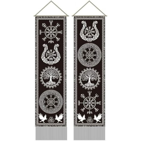 2pcs Symbol Tapestry Tree of Life Vertical Wall Hanging Mythology ...