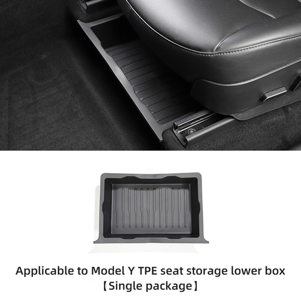 2pcs TPE Under Seat Storage Box For Tesla Model Y 2017-2023 Organizer ...