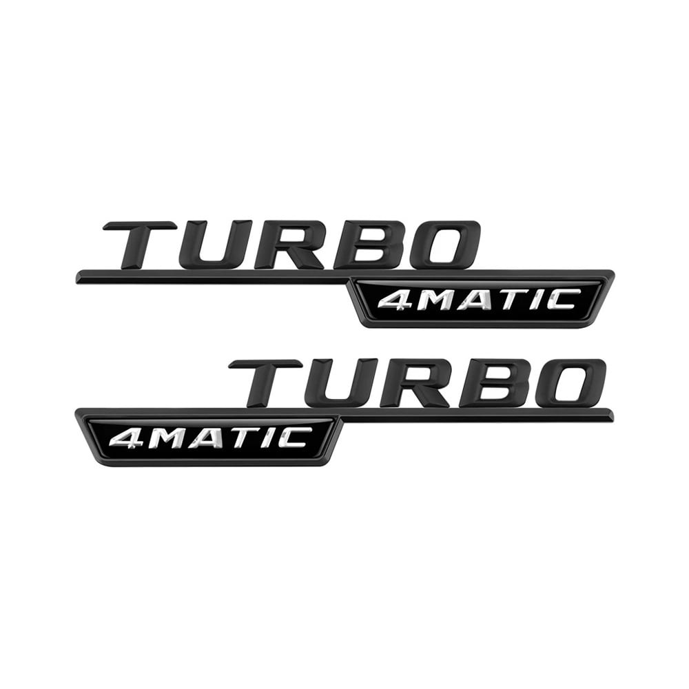 2pcs TURBO 4MATIC Fender Sticker Front Door Side Sticker For Mercedes ...