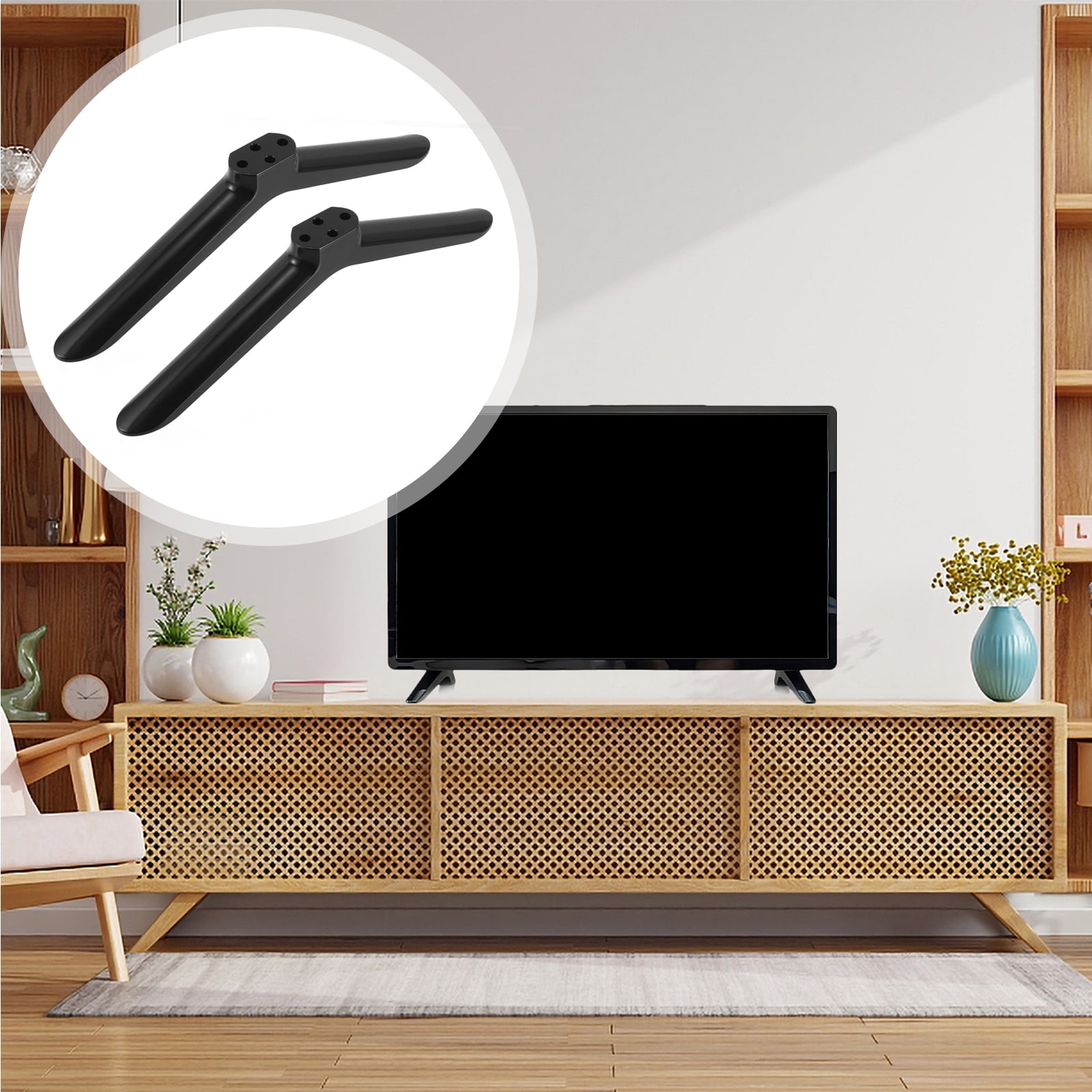 2pcs TV Stand Legs 40 Inch TV Base Black Plastic TV Stand Replacement ...