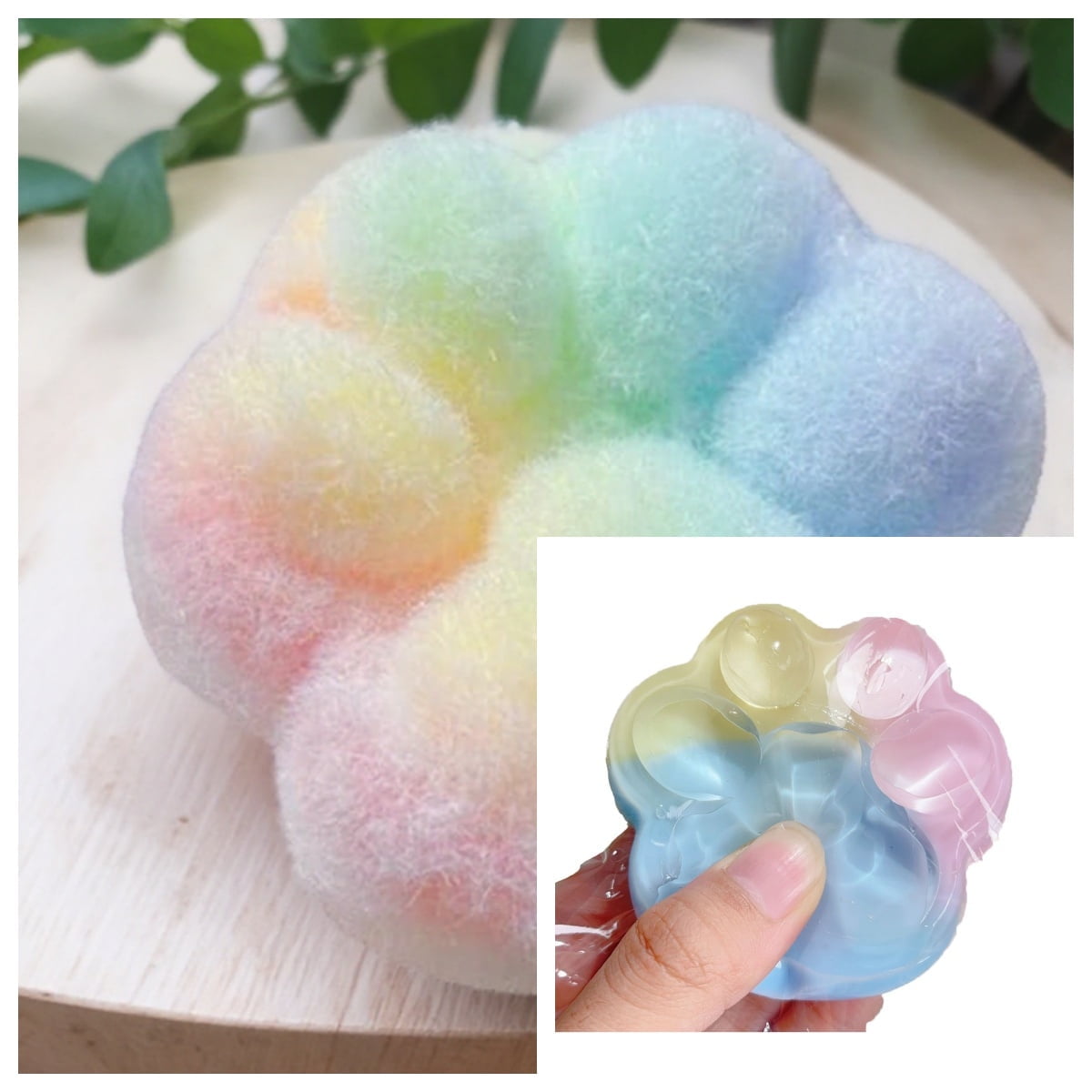 Newliyin 2pcs Taba Jelly Squishy Cat Paw Rainbow - Samll Handmade ...