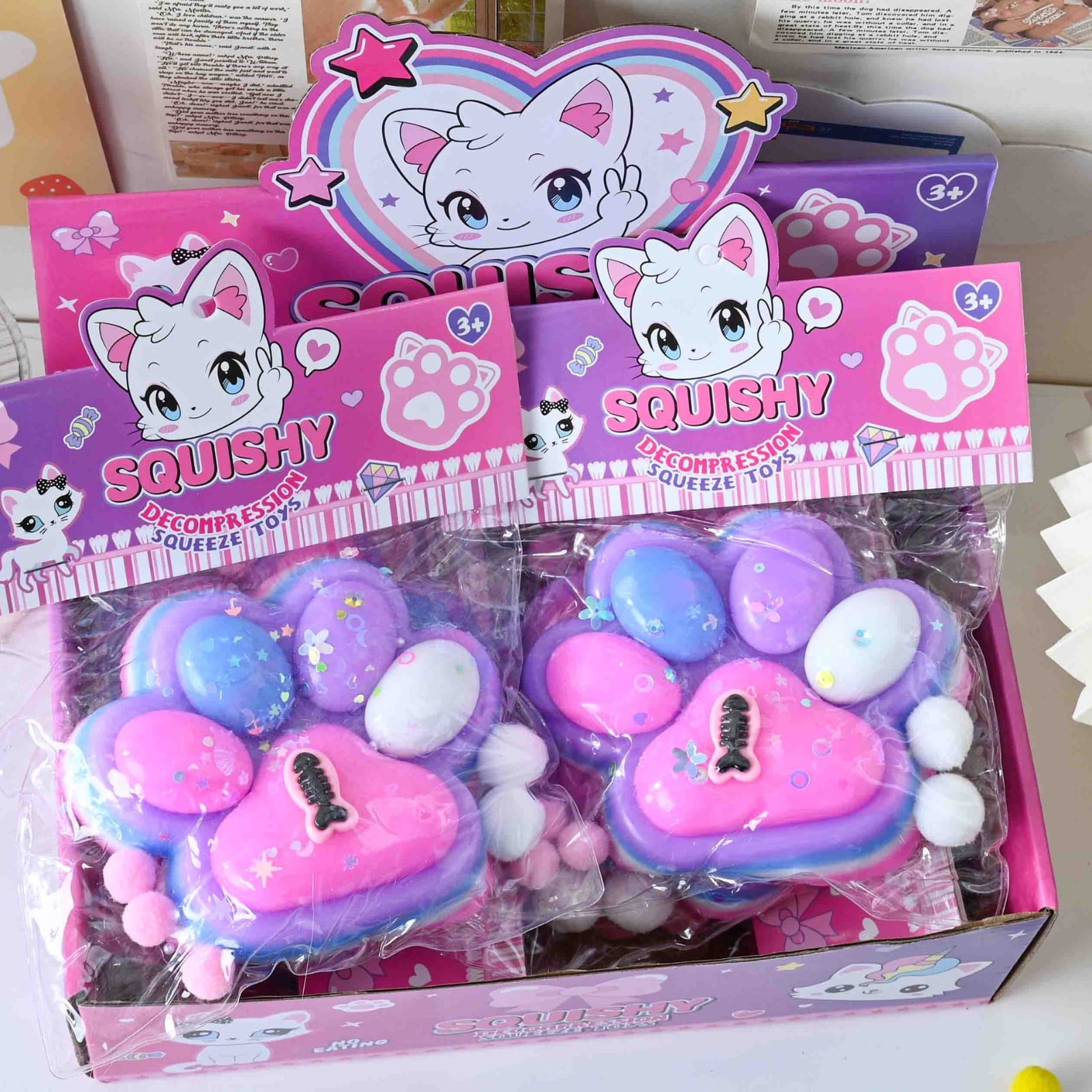 2pcs Taba Squishy Paw, Cat Paw Squishy Toys,Cute Fufu Squishy Cat Paw ...