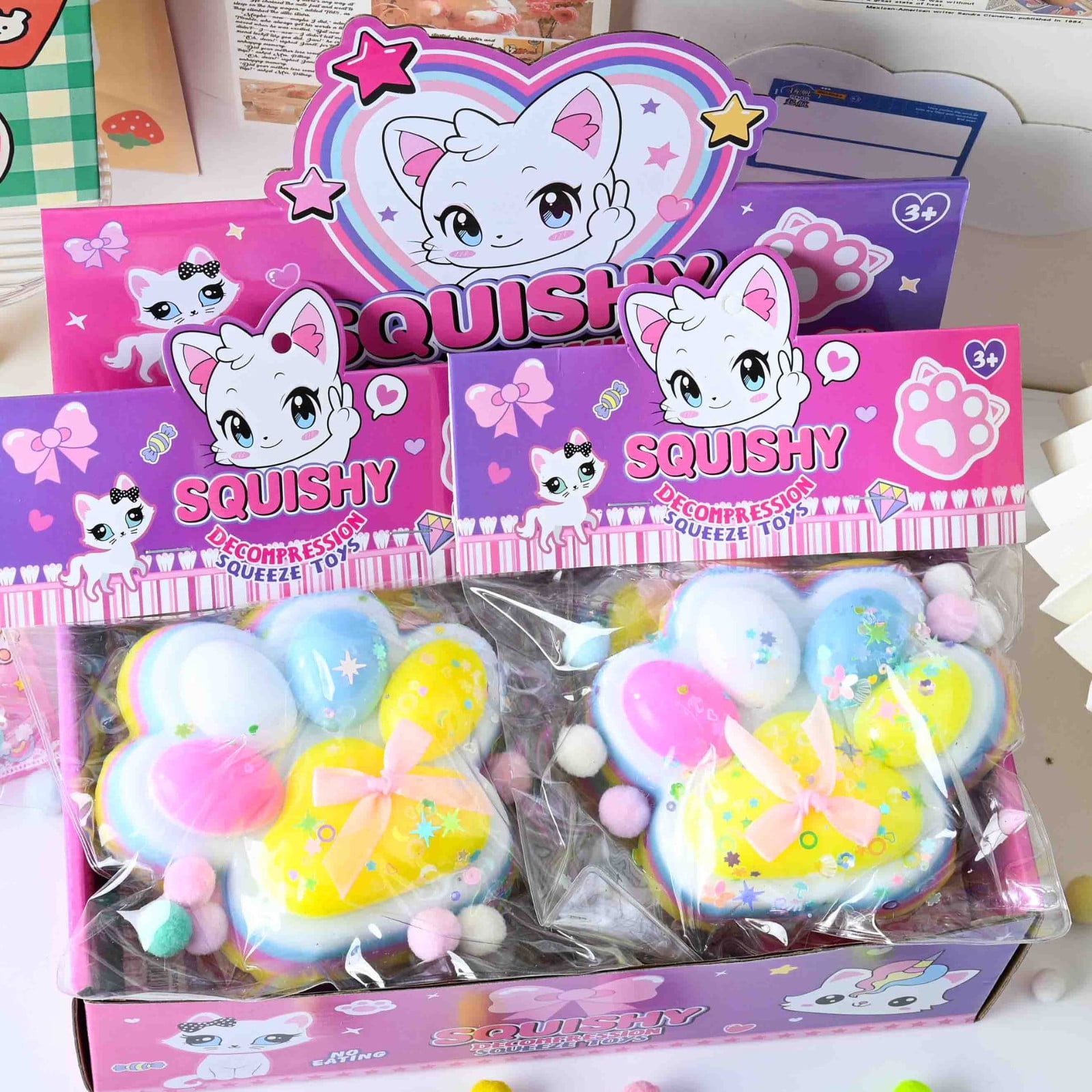 2pcs Taba Squishy Paw, Cat Paw Squishy Toys,Cute Fufu Squishy Cat Paw ...