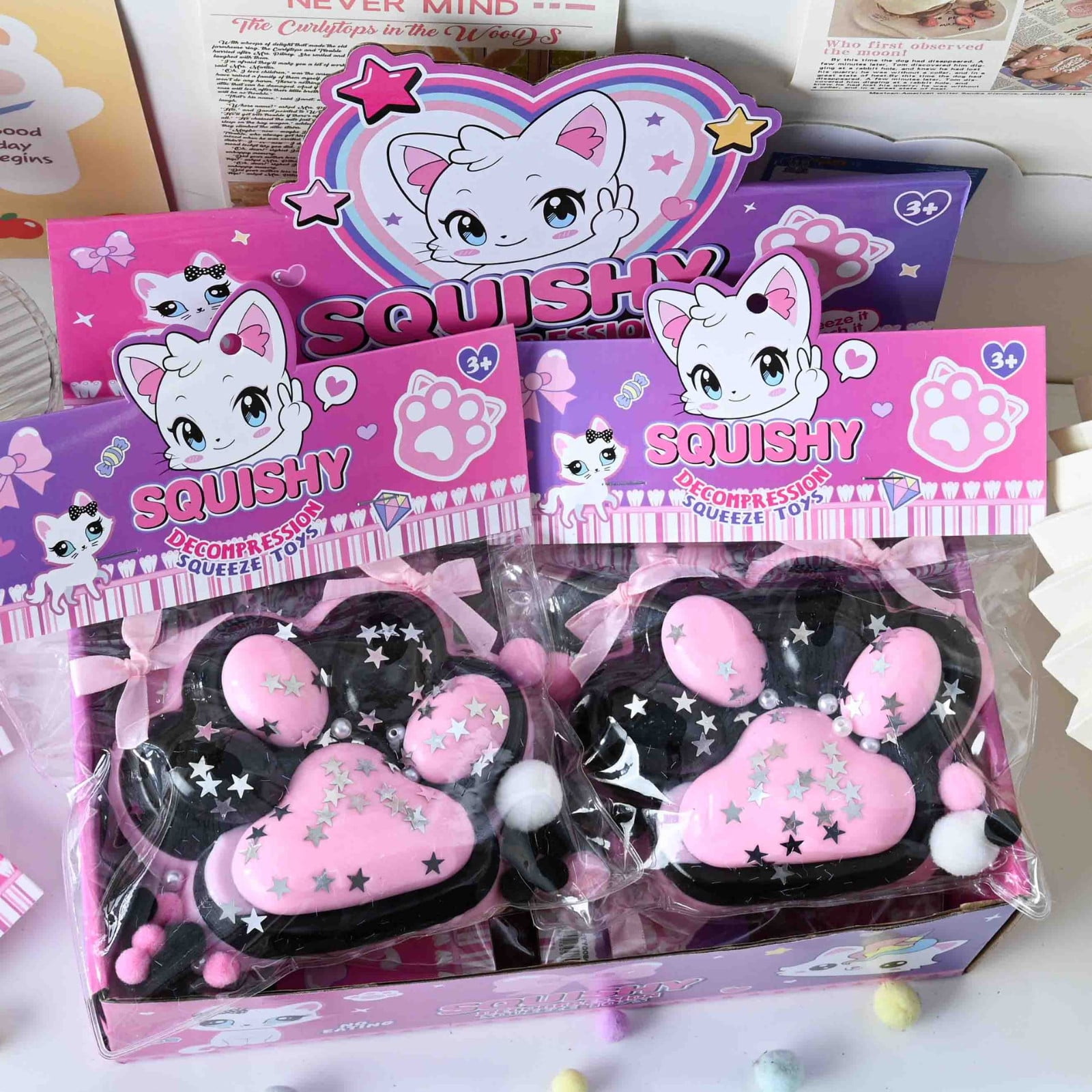 2pcs Taba Squishy Paw, Cat Paw Squishy Toys,Cute Fufu Squishy Cat Paw ...