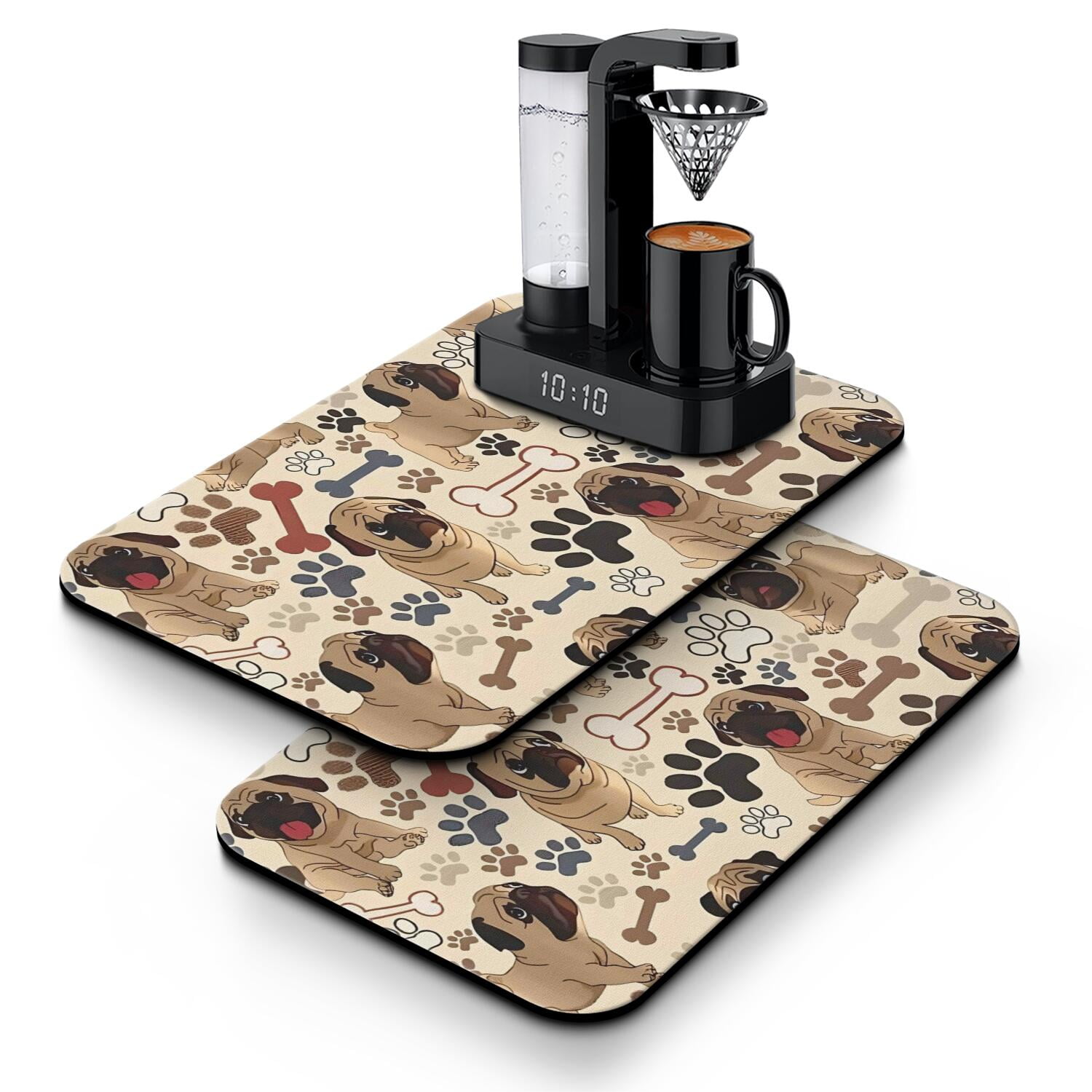2pcs Tail-Wagging Coffee Station Mat - Heat Resistant & Absorbent Pad ...