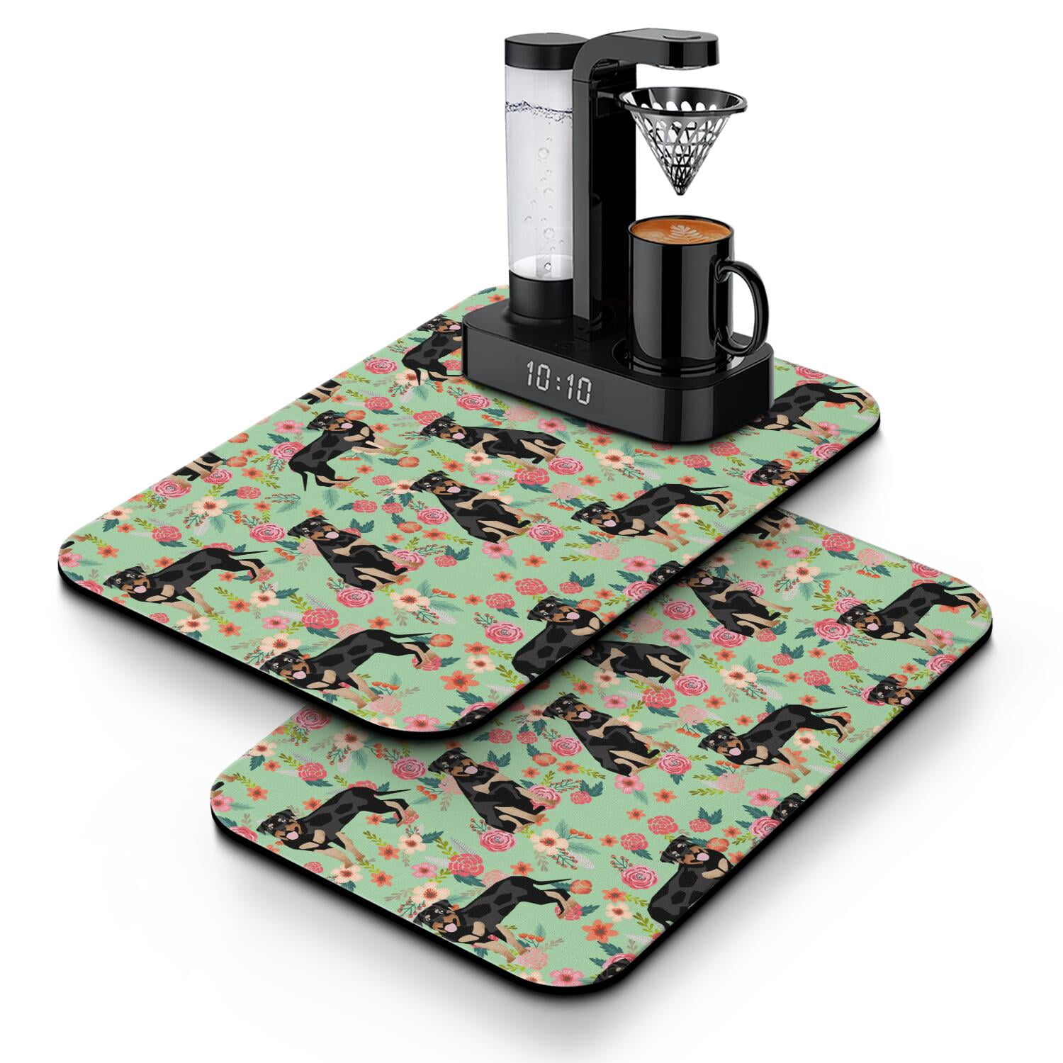 2pcs Tail-Wagging Coffee Station Mat - Multi-Functional Countertop ...