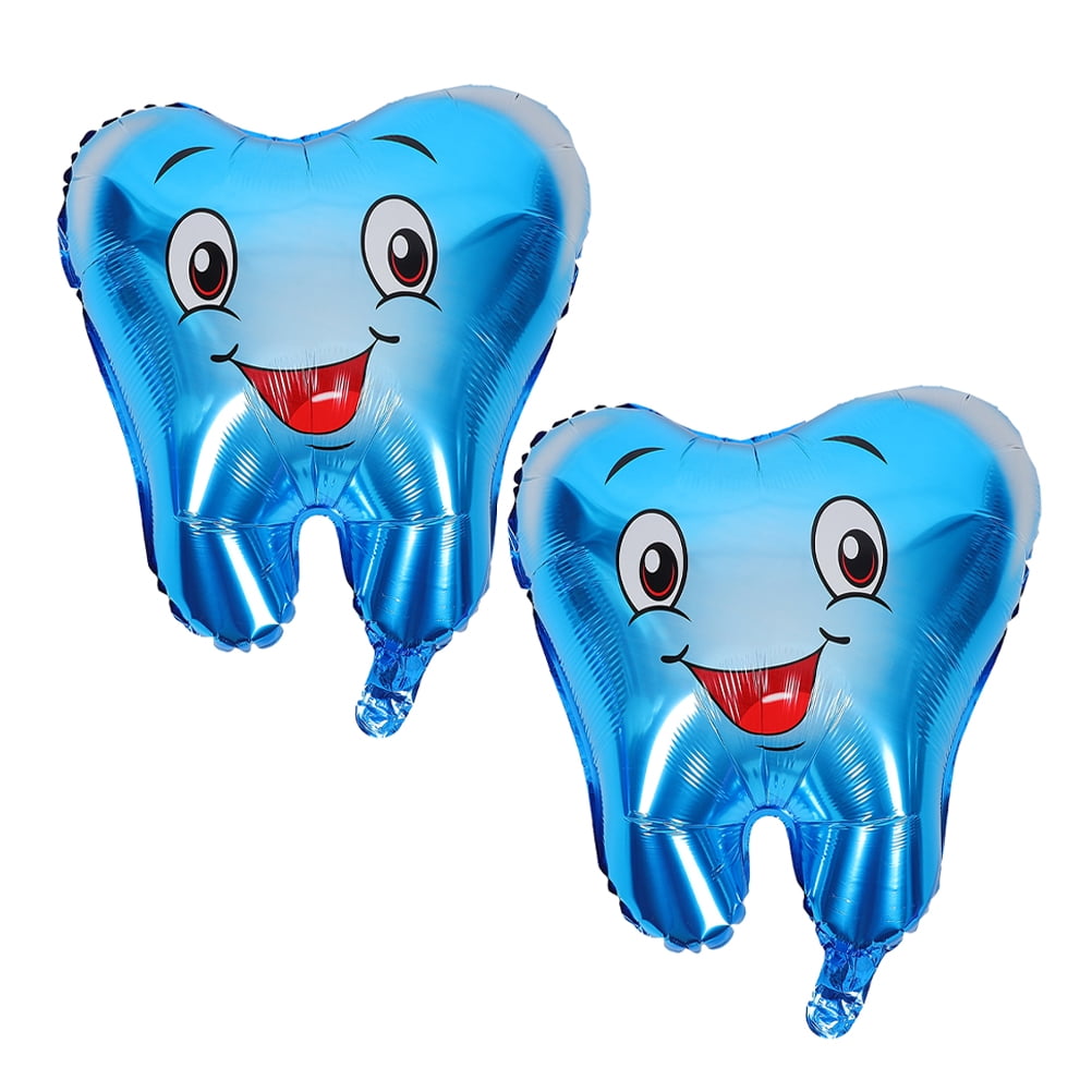 2pcs Teeth Foil Party Balloons Tooth Shaped Balloons Dental Party ...