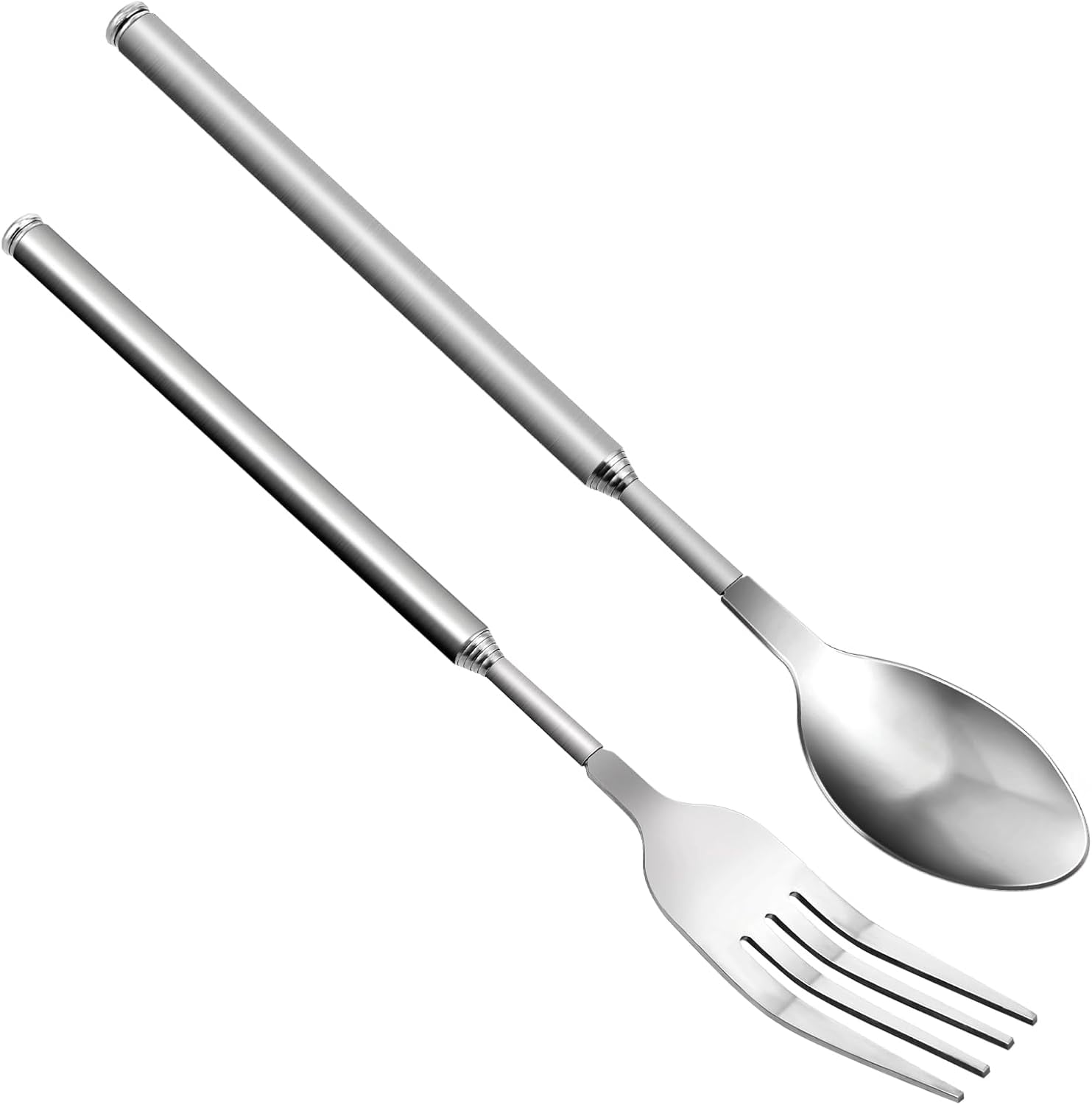 2pcs Telescopic Spoon and Fork Set Retractable Fork Extendable Spoon ...