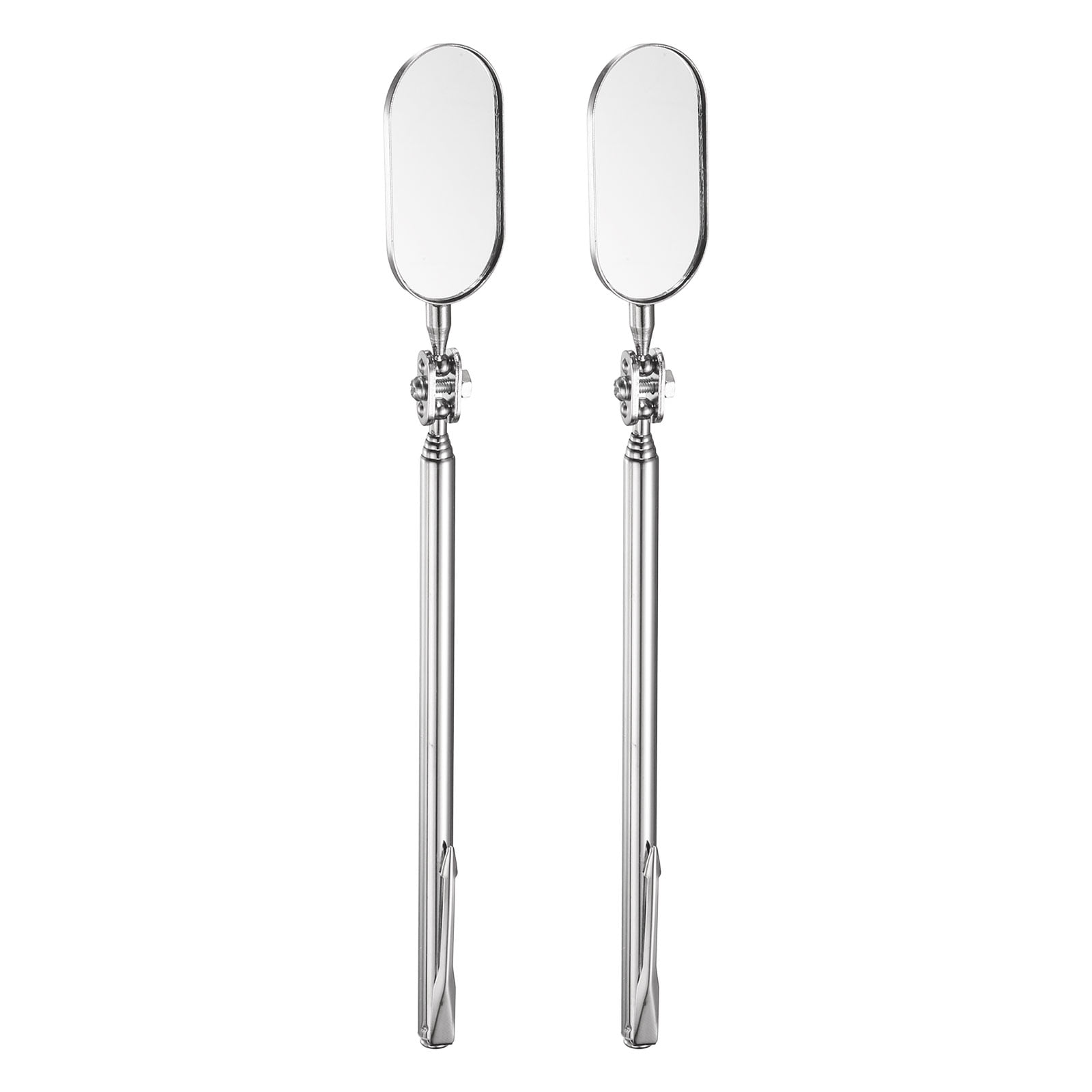2pcs Telescoping Inspection Mirror 1 x 2" Oval 7.9" to 24" 360 Degree ...