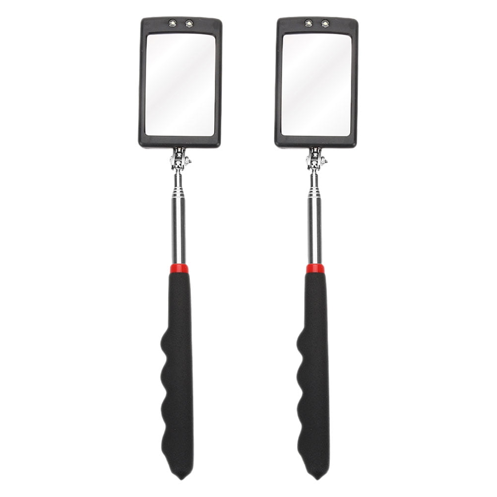 2pcs Telescoping Inspection Mirror Flexible Mechanics Mirror With Led ...