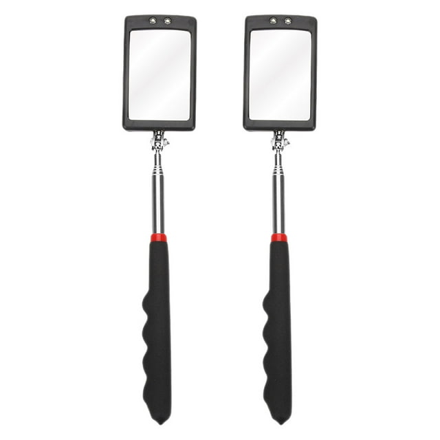 2pcs Telescoping Inspection Mirror Flexible Mechanics Mirror With Led ...