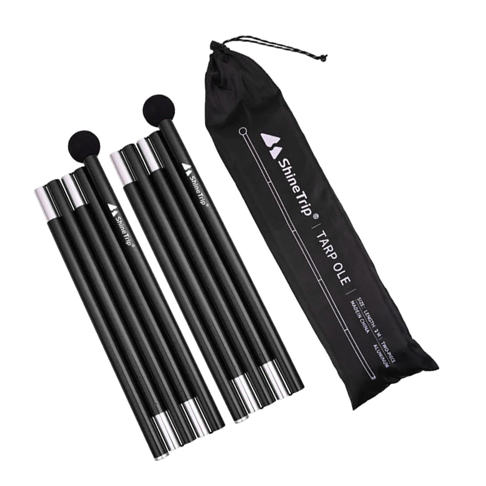 2pcs Telescoping Portable Tarp Poles Adjustable Portable Telescopic ...