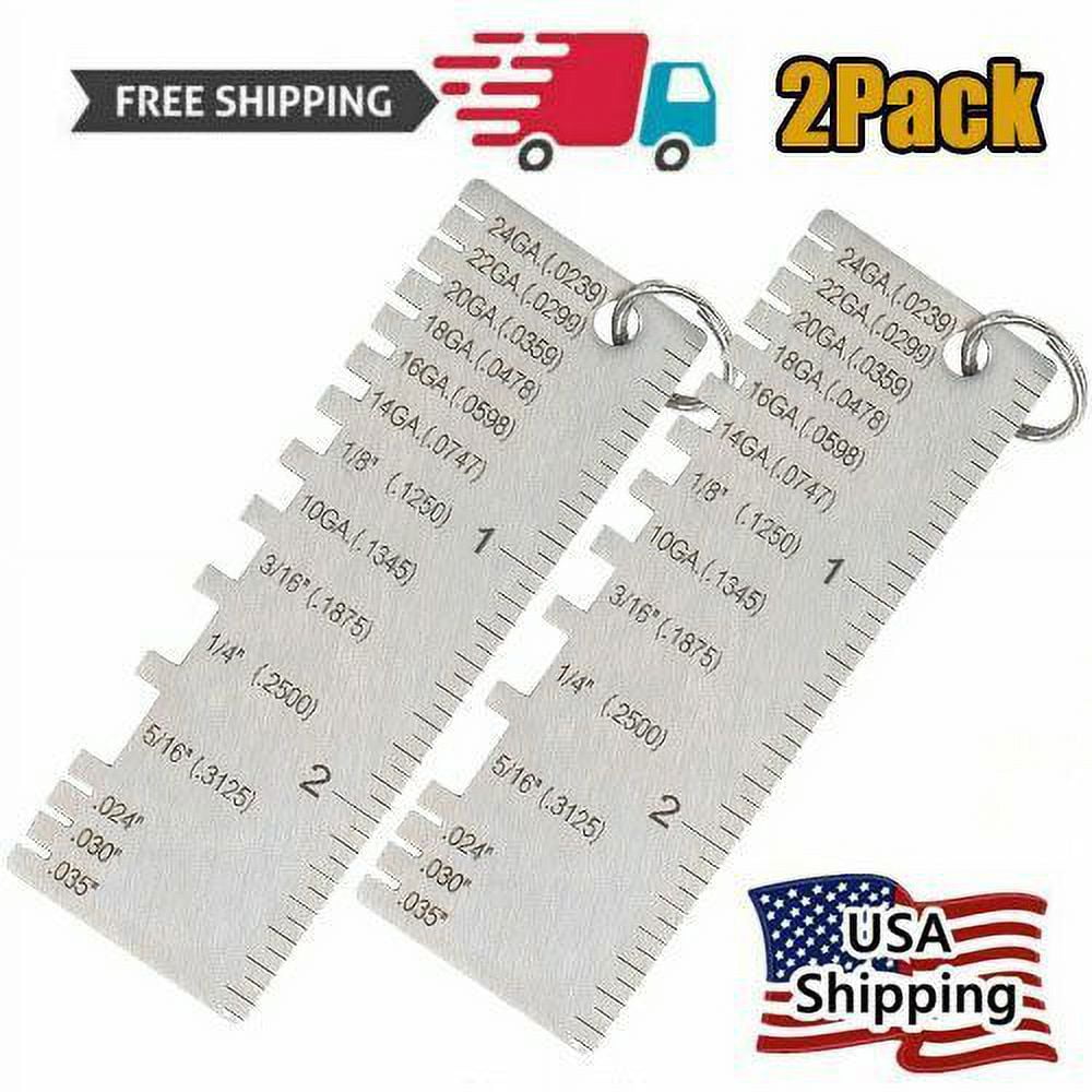 2pcs Thick Gage Sheet Metal Gage Gauge Measuring Tool Wire Stainless ...