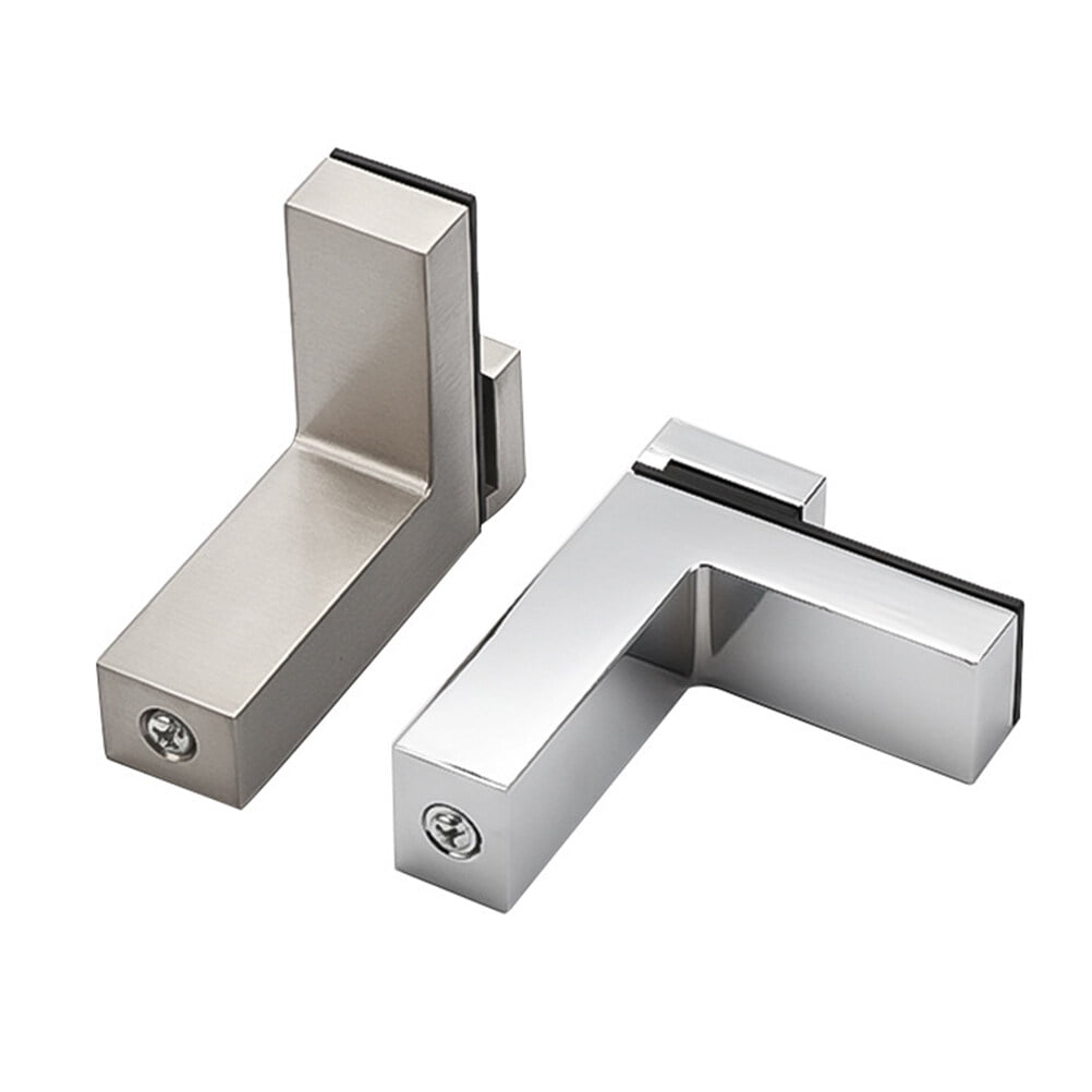 2pcs Thicken F Shape Glass Wood Shelf Support Clip Clamp Brushed ...