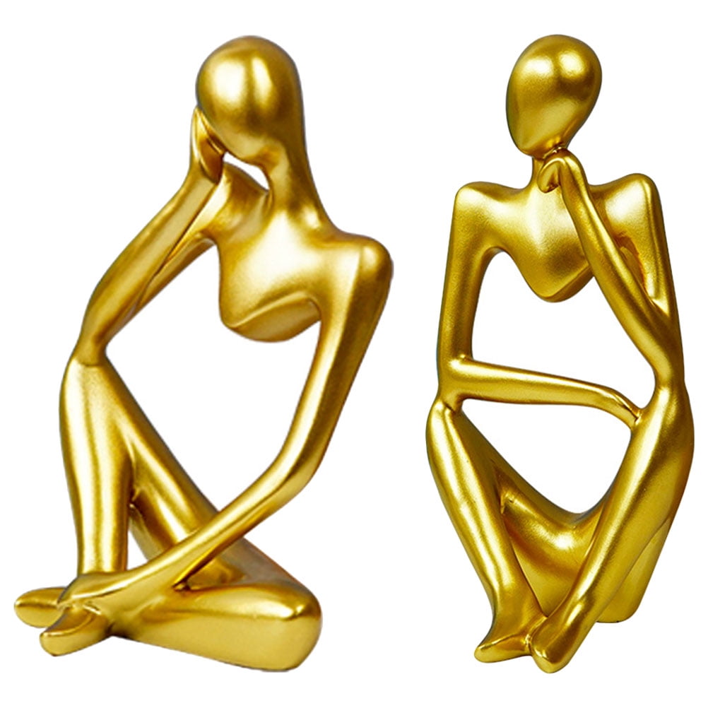 2pcs Thinker Statue Abstract Art Sculpture Table Centerpieces Living ...