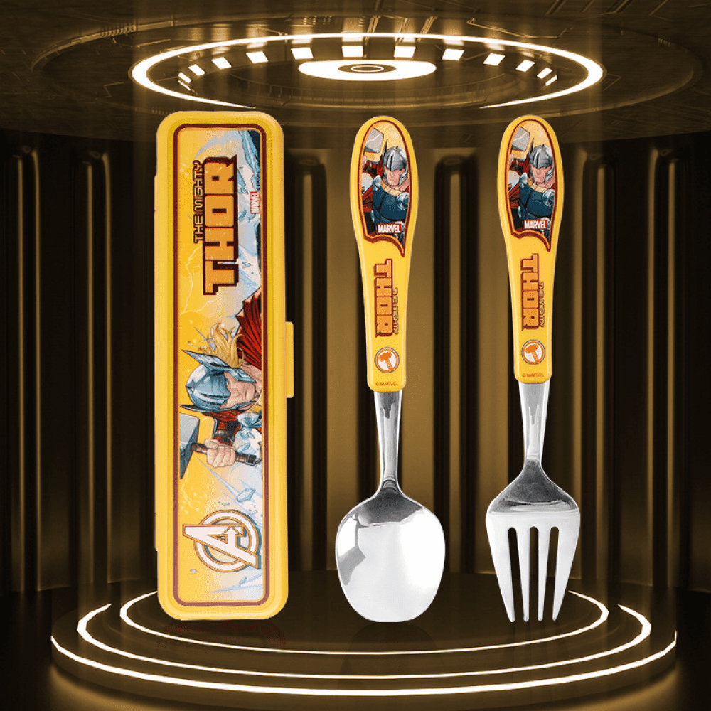 2pcs Thunder Tableware Set, Cartoon Soup Spoon and Fork, Kids Dining ...
