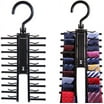 Closet Complete 2pk Rotating Hanger, Black Hook Twirling Tie Rack, Belt Organizer, Space Saver ...