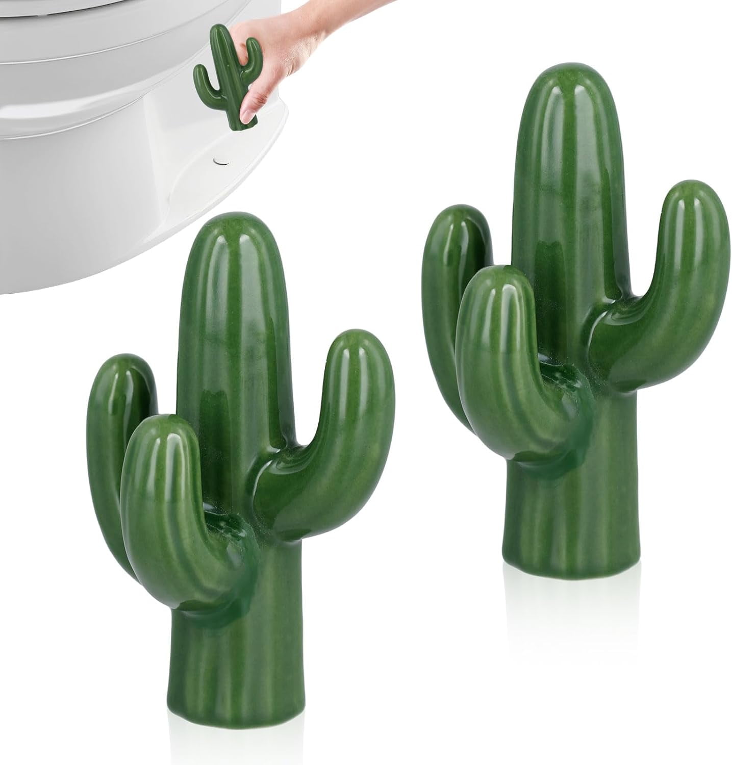 2pcs Toilet Bolt Caps, Ceramic Cute Cactus Covers Toilet Bolts Toilet ...