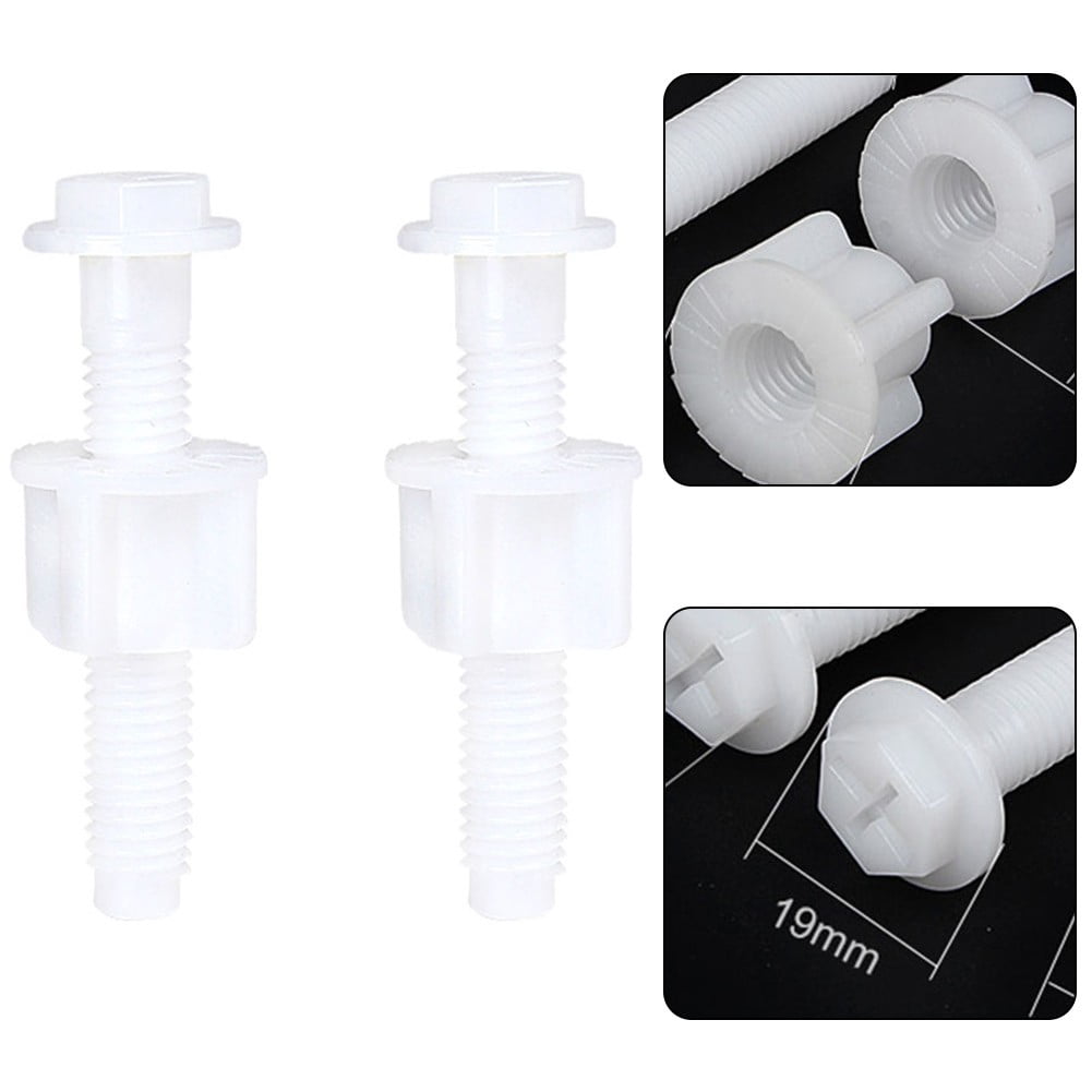 2pcs Toilet Hinge Bolts Screw Fixing Fitting Kit Repair Bolts Plastic ...