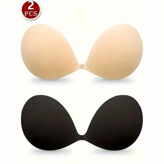2pcs Tone-In-Color Invisible Silicone Bra with Natural Push-Up Effect ...