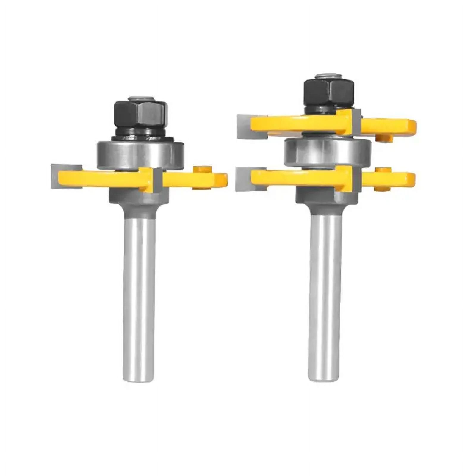 2pcs Tongue And Groove Router Bit Tool Set With Adjustable 1/4 Inch ...