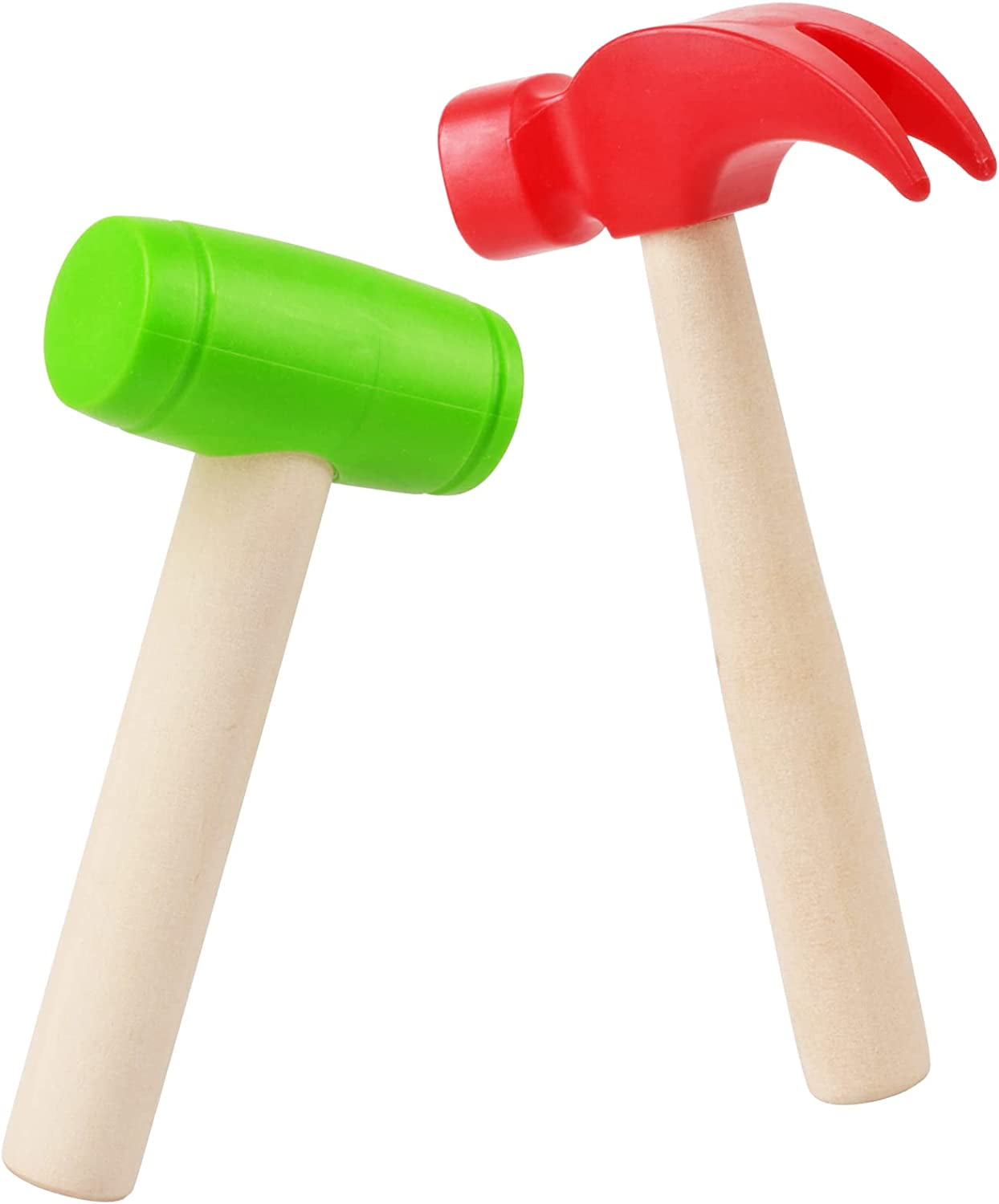 2pcs Toy Hammer Simulation Wooden Hammers Small Plastic Toddler Claw ...