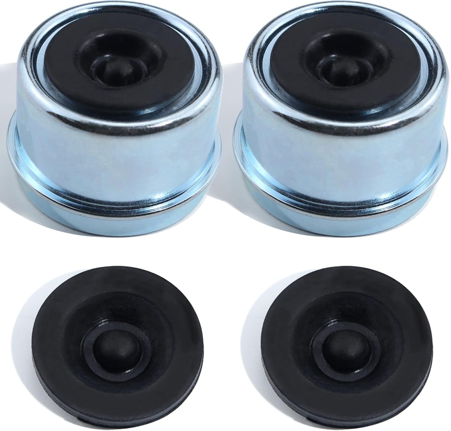 2pcs Trailer Axle Dust Cap Cup Grease Cover 1.98" Hub with Extra 2 ...