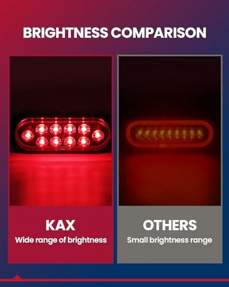 2pcs Trailer Lights 6 inch LED Oval Tail Lights Welded Mount Steel ...