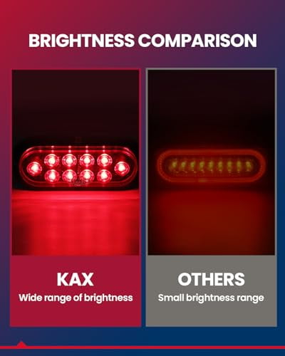 2pcs Trailer Lights 6 inch LED Oval Tail Lights Welded Mount Steel ...