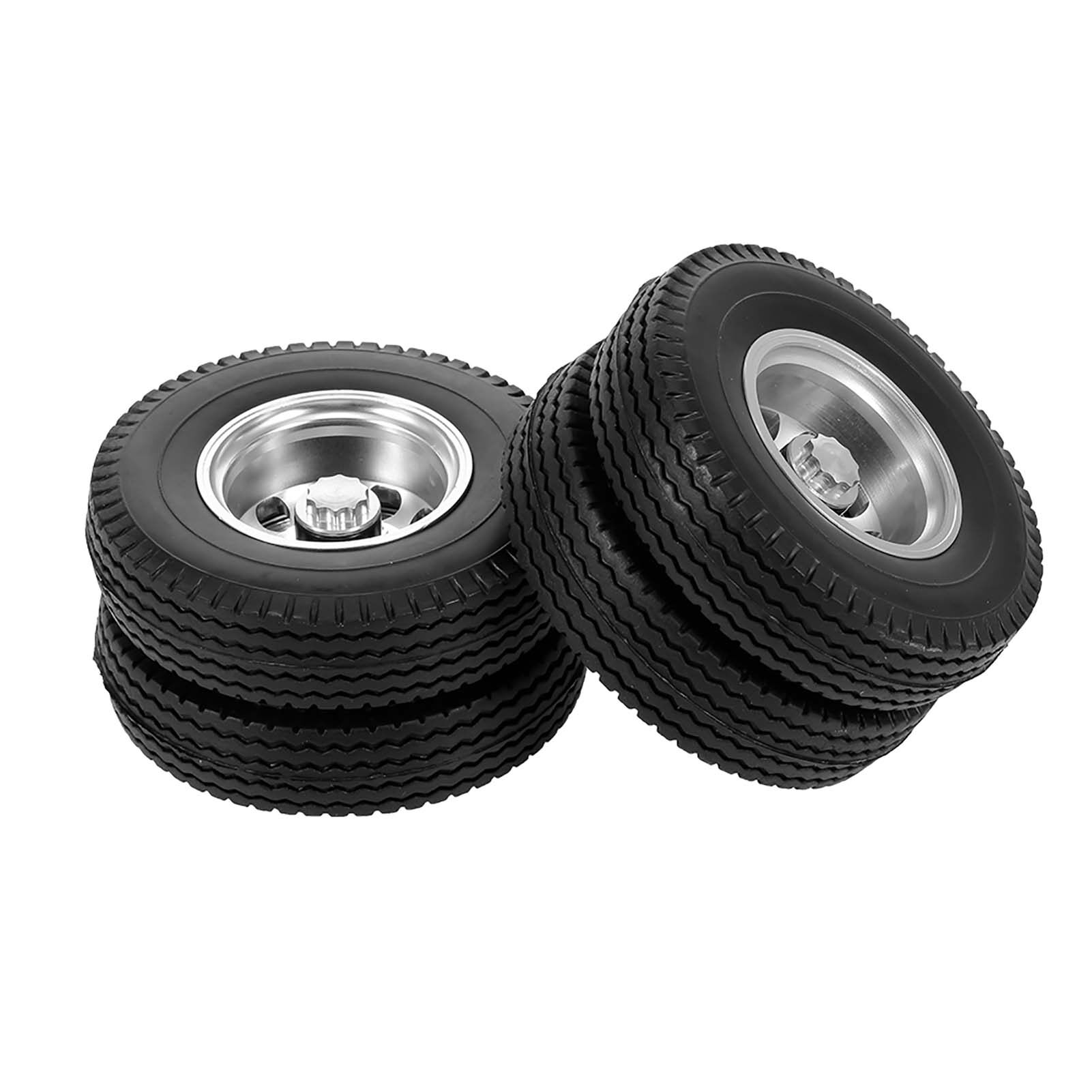 2pcs Trailer Rear Wheels with 10 Spokes Aluminum Alloy Hubs for 1/14 ...