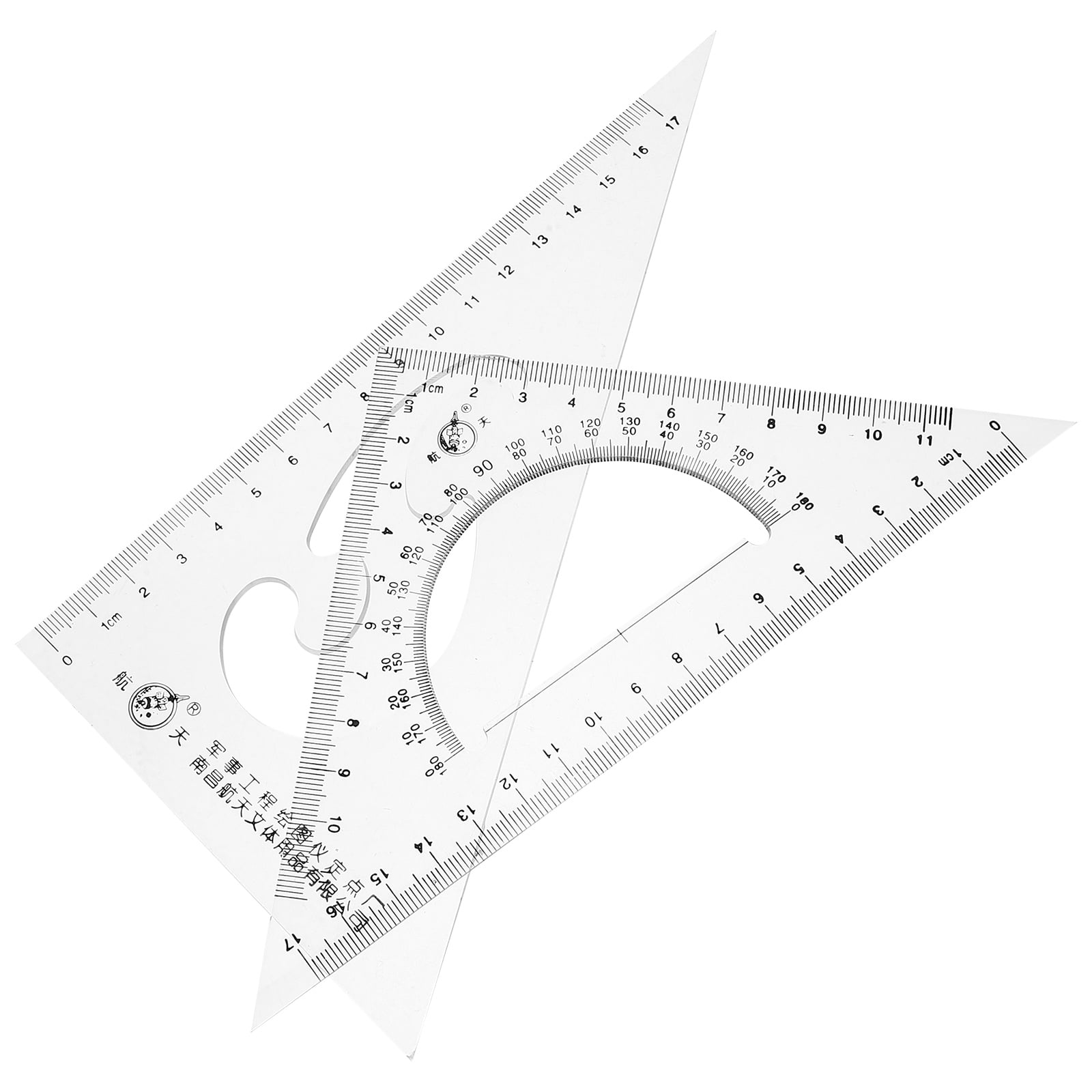 2pcs Transparent Triangle Ruler Set For Math And Geometry For Students ...