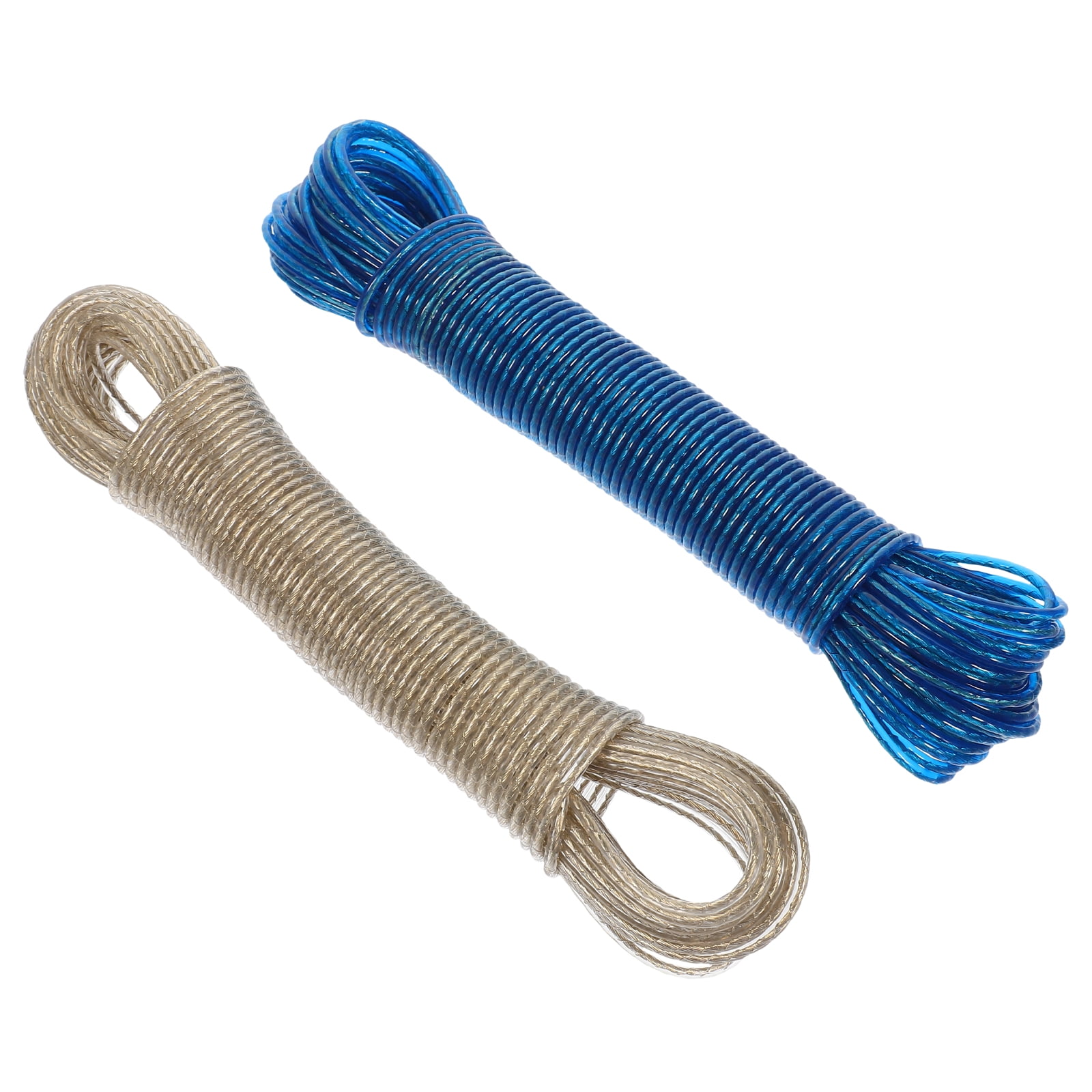 2pcs Portable Outdoor Clothesline PVC Coated Windproof Washing Line ...