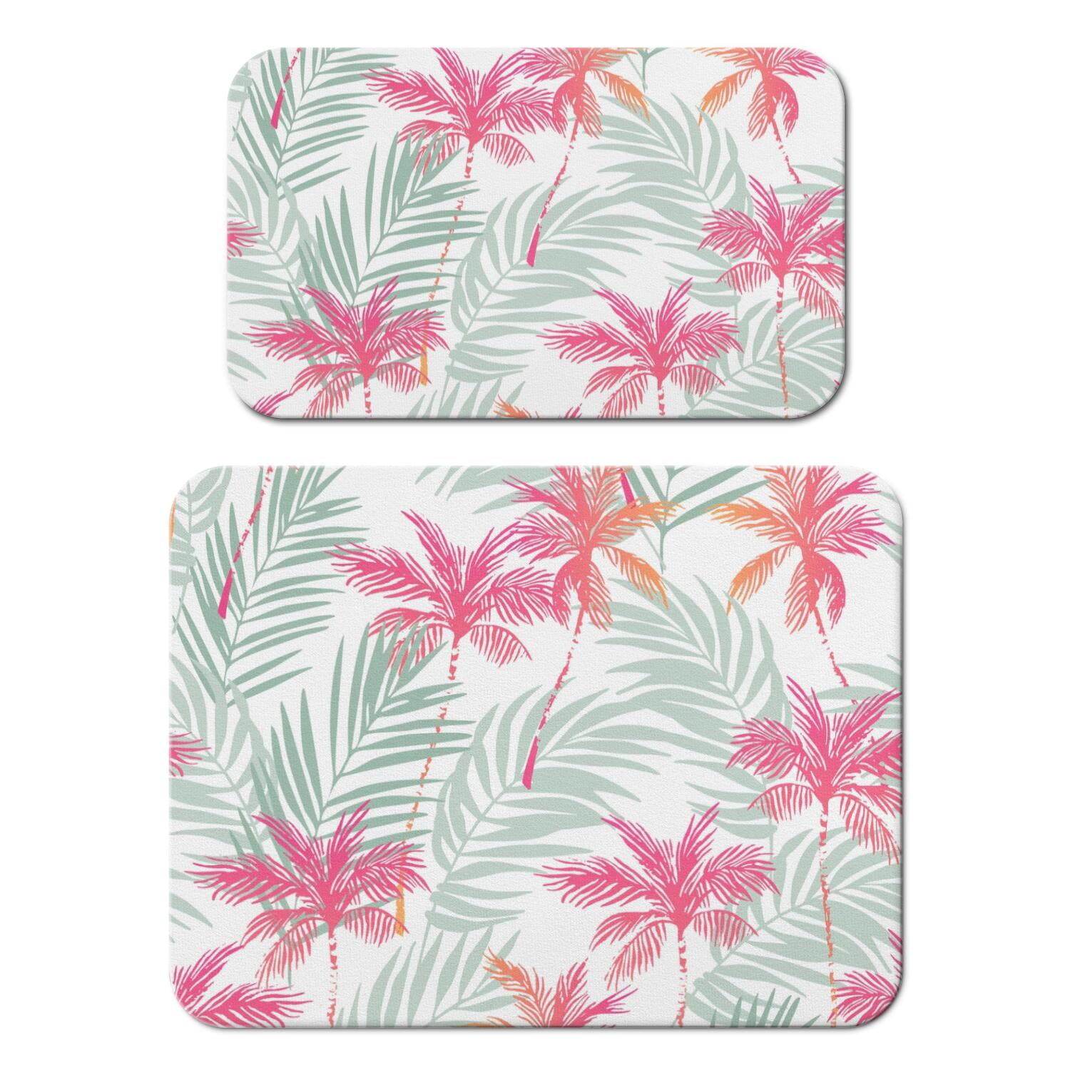 2pcs Tropical Floral Coffee Maker Mat, 4-Layer Absorbent Non-Slip ...