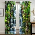 2pcs Tropical Leaf Curtain Green And White Plant Palm Summer Hawaiian ...