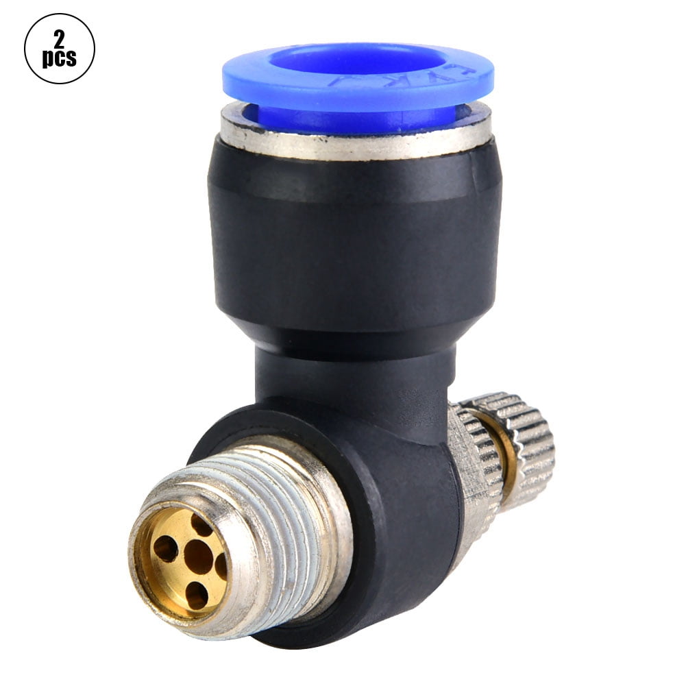 2pcs Tube Air Flow Speed Controller Pipe Pneumatic Fitting Regulator ...