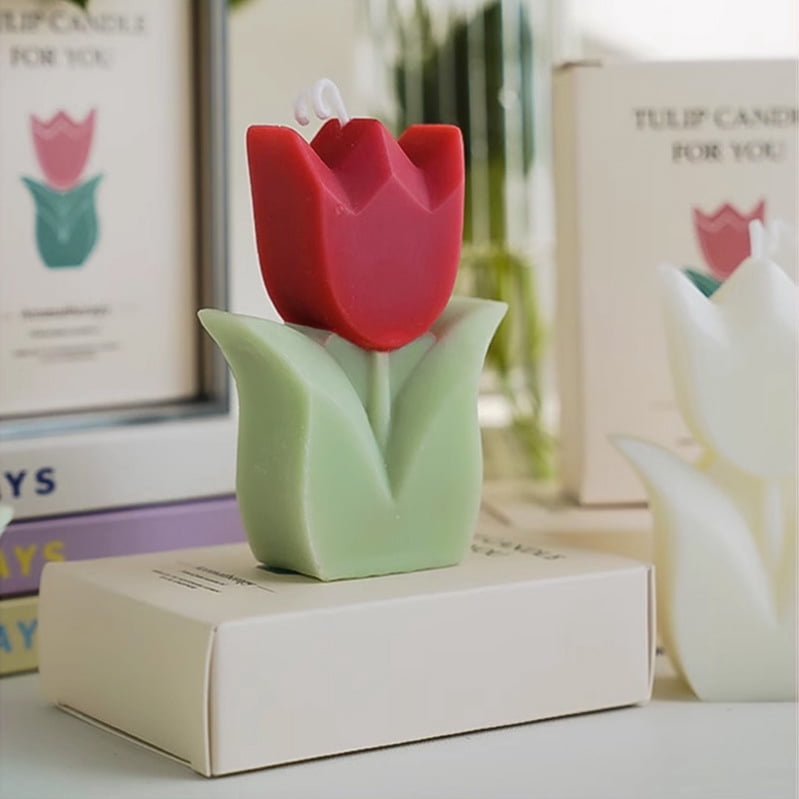 2pcs Tulip Candle Decor, Tulip Shaped Scented Candles Decorations ...