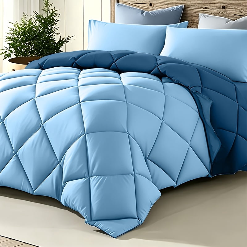 2pcs Twin Double‑Sided Cooling Quilt Set, Solid Color, Soft Lightweight ...