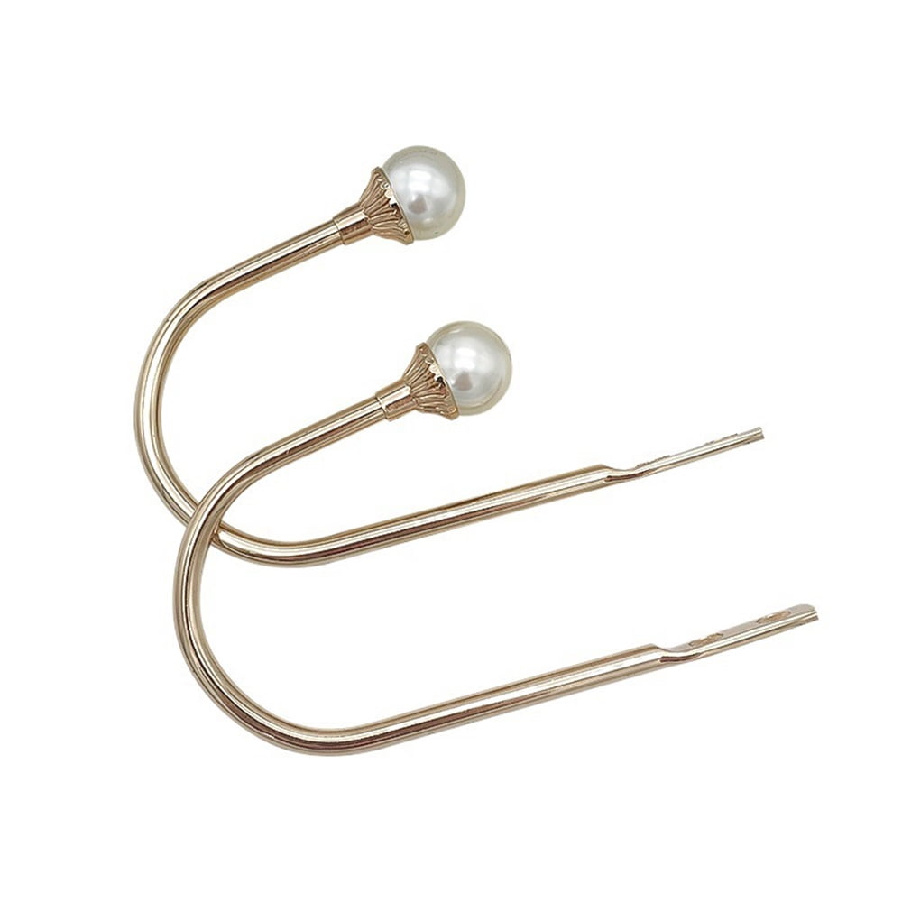 2pcs U-shaped curtain hanging ball hook zinc alloy pearl storage buckle ...